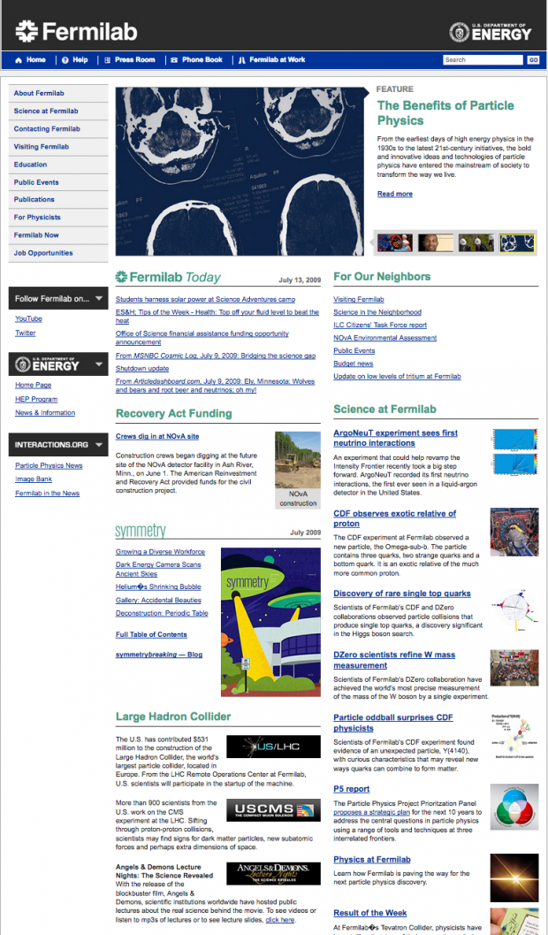 Fermilab celebrates its website's 25th anniversary